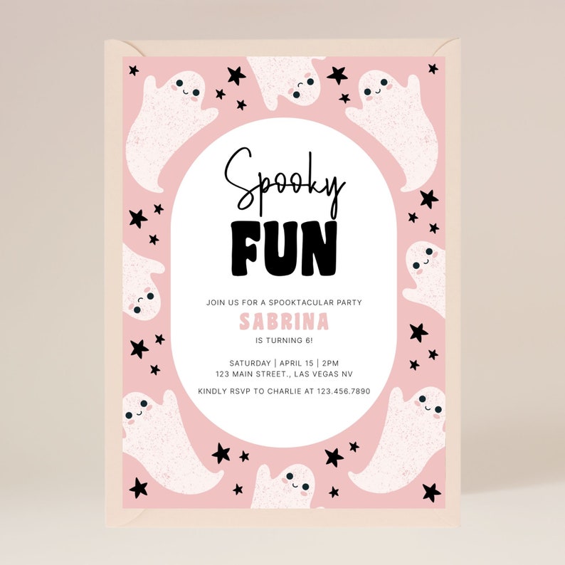 Spooky Cute Ghost Party Invitation | Editable Digital Download - Etsy