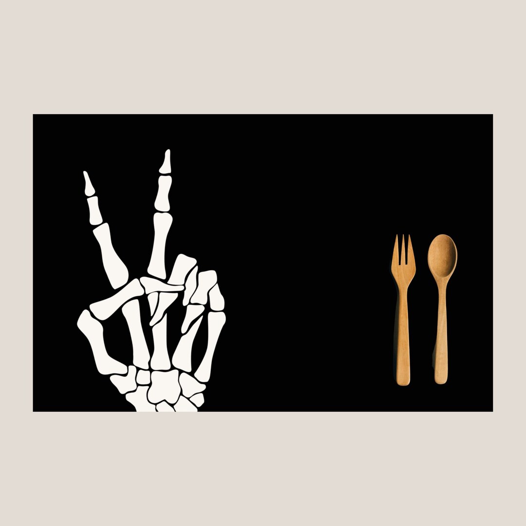 Bad TWO the Bone Skeleton Hand Placemats | Editable | Instant Download ...
