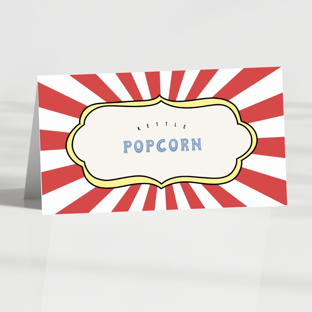 Circus Carnival Birthday Party Food Tent Signs | Editable Template ...