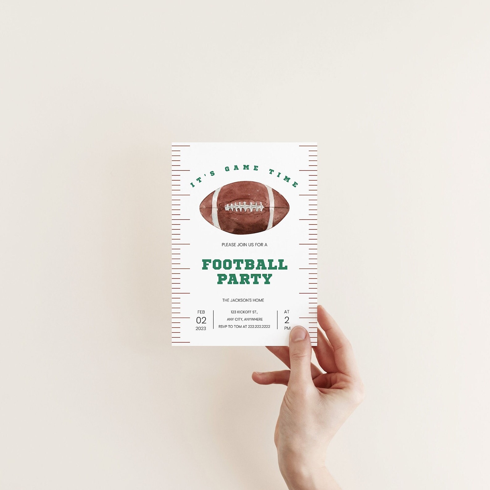 Football Party Invitation Template Editable on Corjl - Etsy