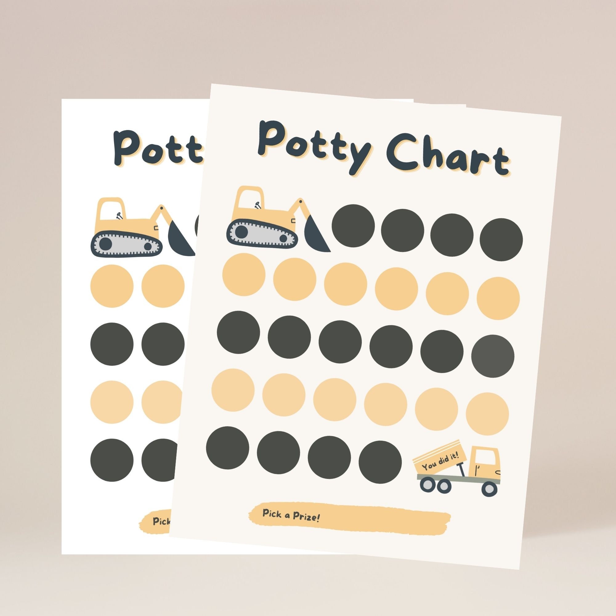 Construction Potty Training Chart | Potty Reward Chart | Instant ...