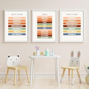 BOHO Days and Months | Educational Poster | Instant Downloads - Etsy Canada