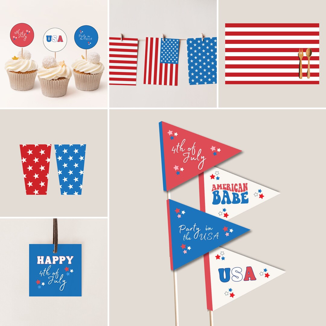 4th of July Printable Party Bundle | Instant Digital Download - Etsy
