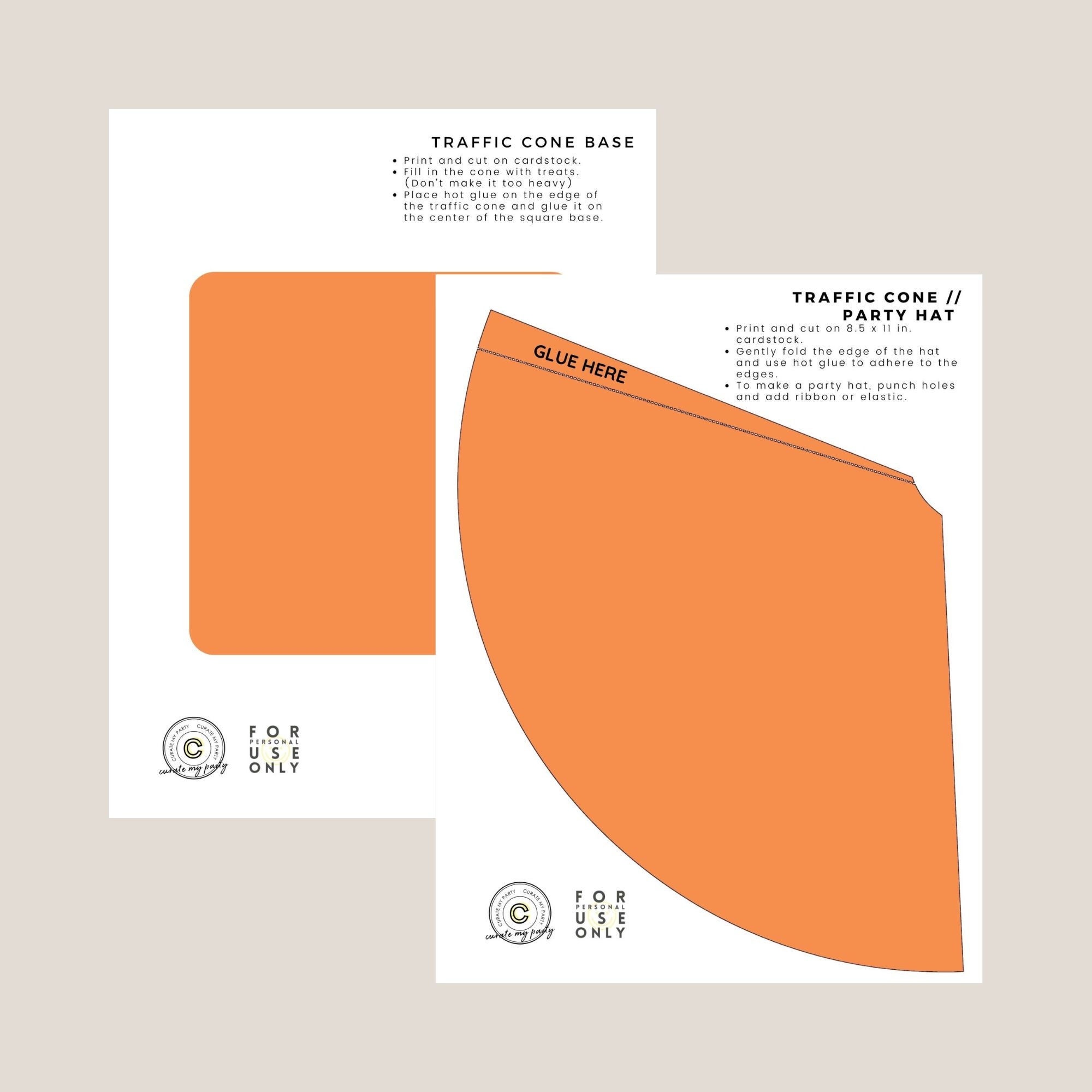 Traffic Cone Party Favor Transportation Party Instant Download - Etsy