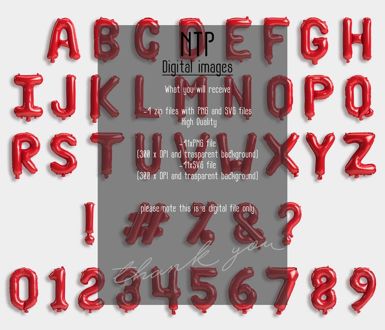 Balloons Font PNG Font Red Balloons Alphabet Font, Newspaper PNG, Font ...