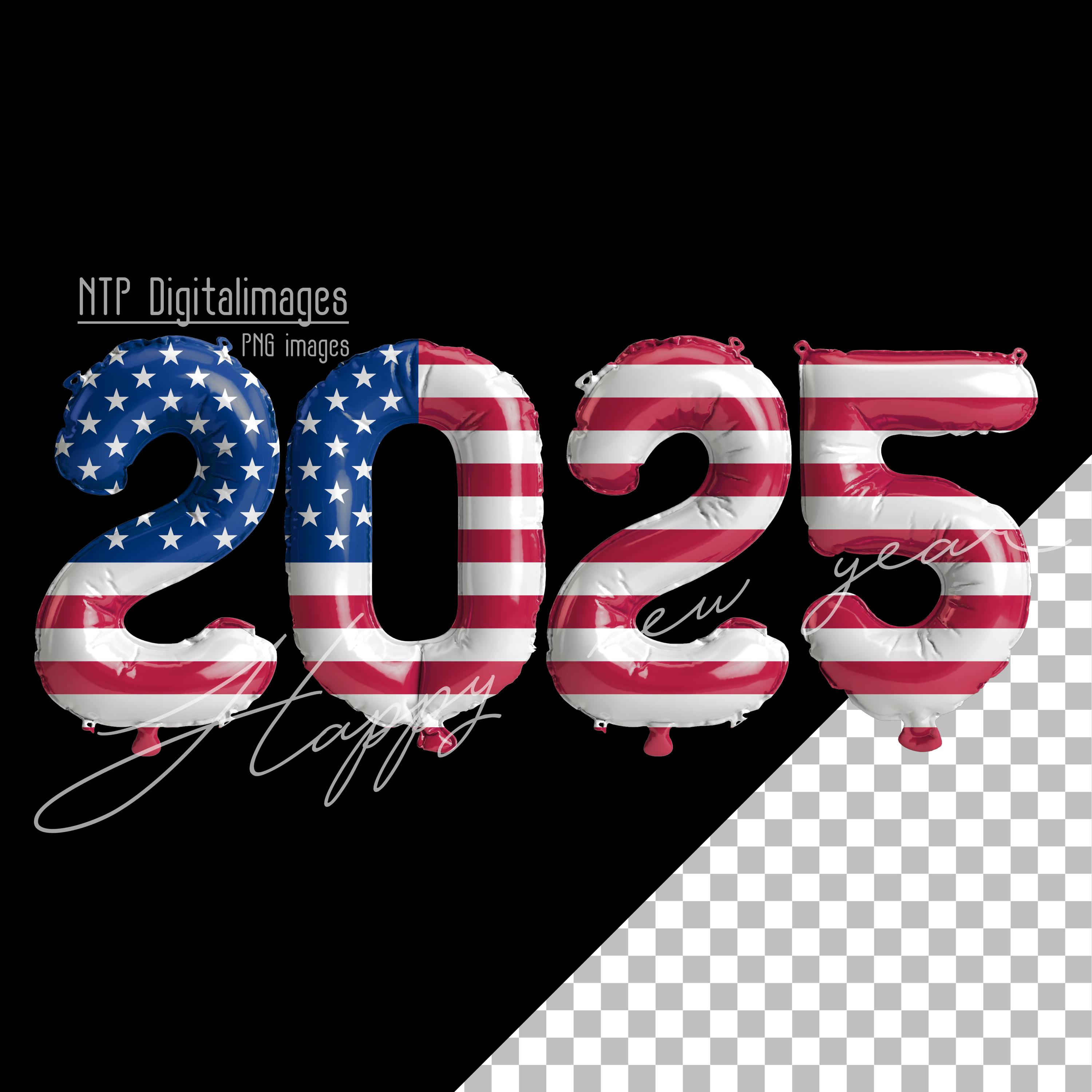 Happy New Year 2025 With Ohio State Flag Balloons, PNG Poster, 2025 ...