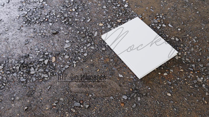 Outdoor Gravel Ground Book Mockup – Rustic Hardcover PSD on Dirt and ...