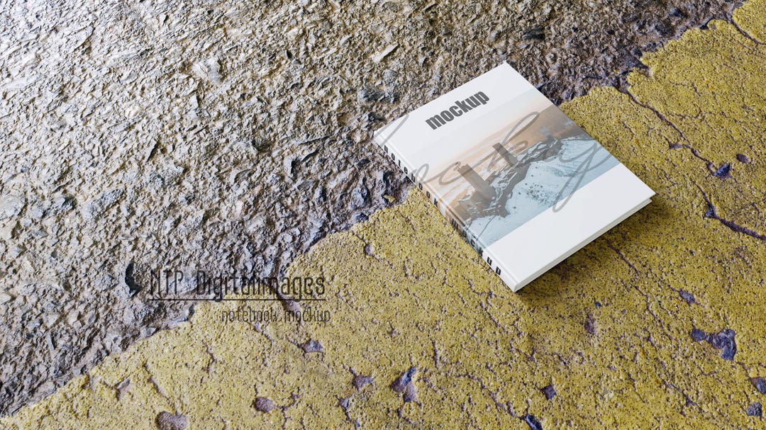 Urban Asphalt Book Mockup: Yellow Road Line, PSD Template - Etsy
