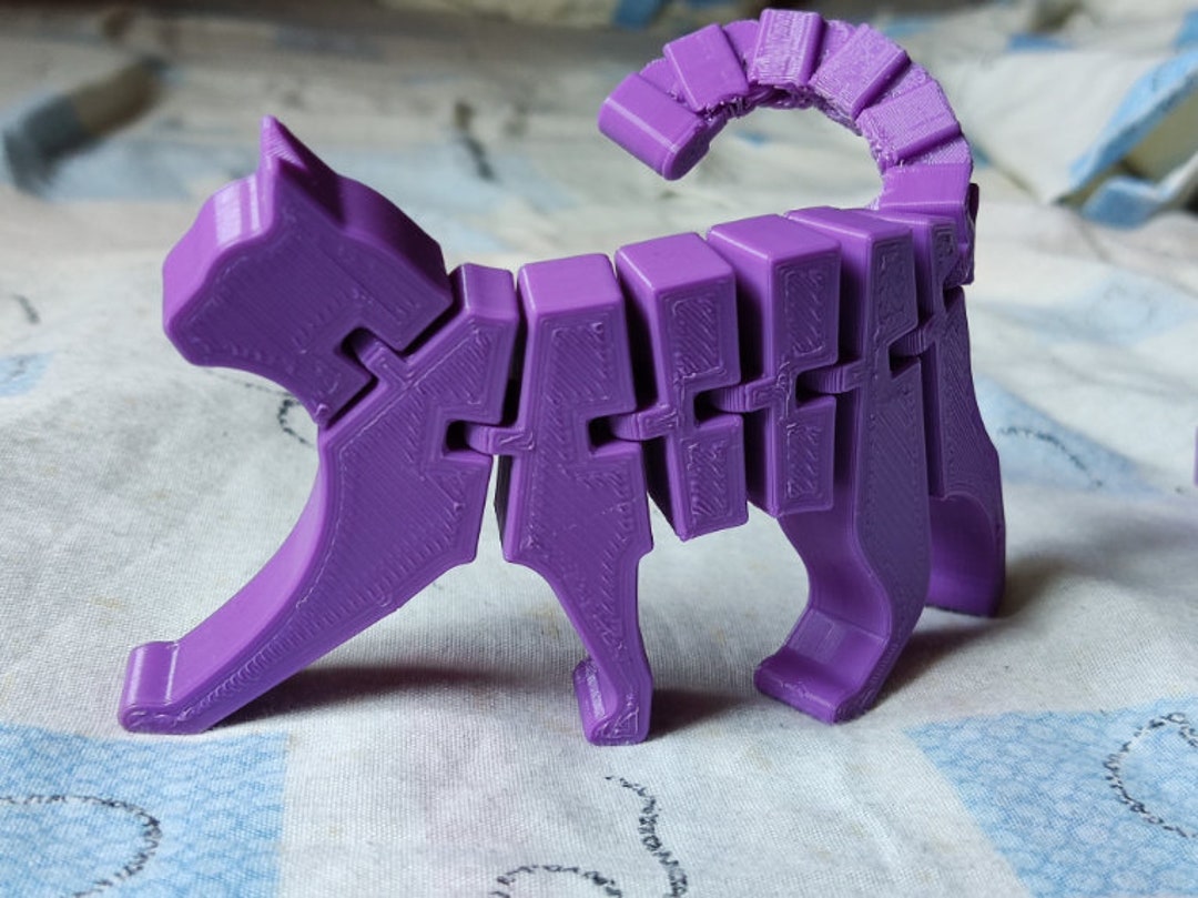 3D Printed Flexible Fidget Cat Multiple Colors and Sizes - Etsy UK