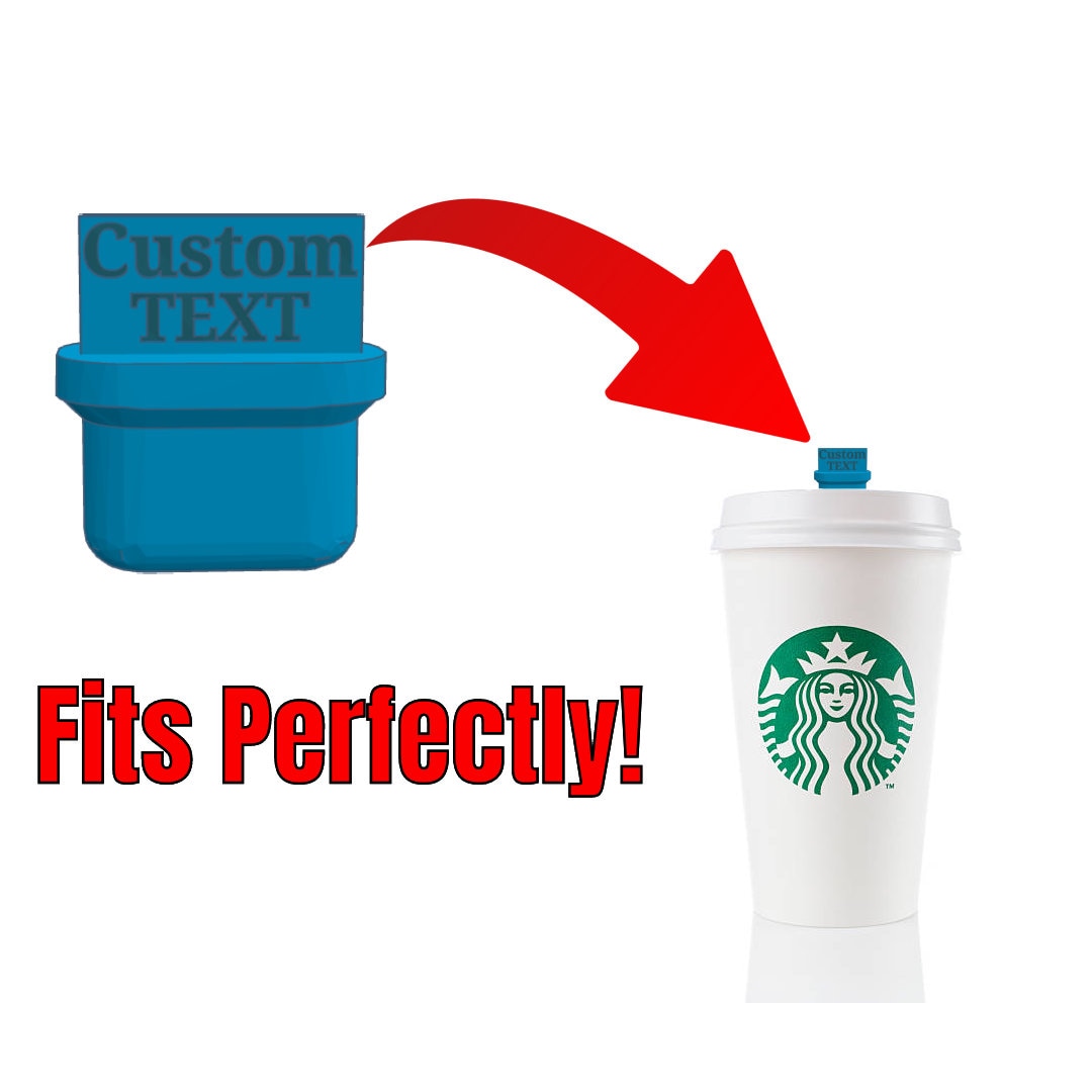 Custom Text Starbucks Reusable Hot Cup STOPPER Seals Into Cup Lid Avoid ...