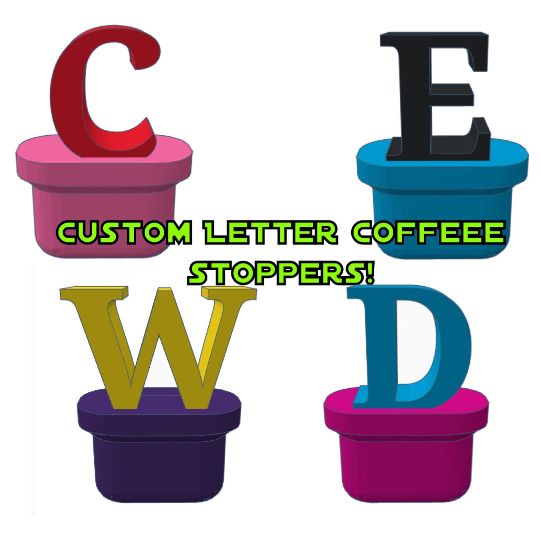 Custom Letter Reusable Hot Cup STOPPERS Seals Into Cup Lid Avoid Spills ...