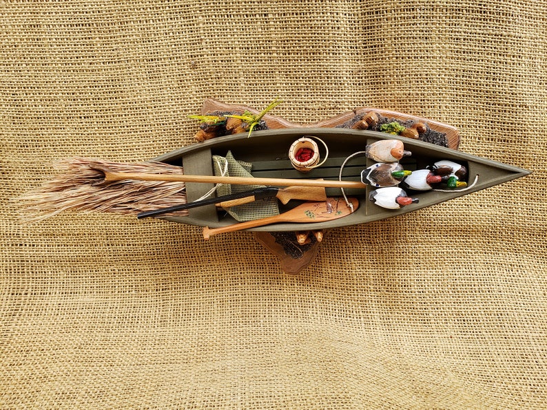 13 Inch Duck Boat Pirogue With Shotgun Decoys Paddle and - Etsy