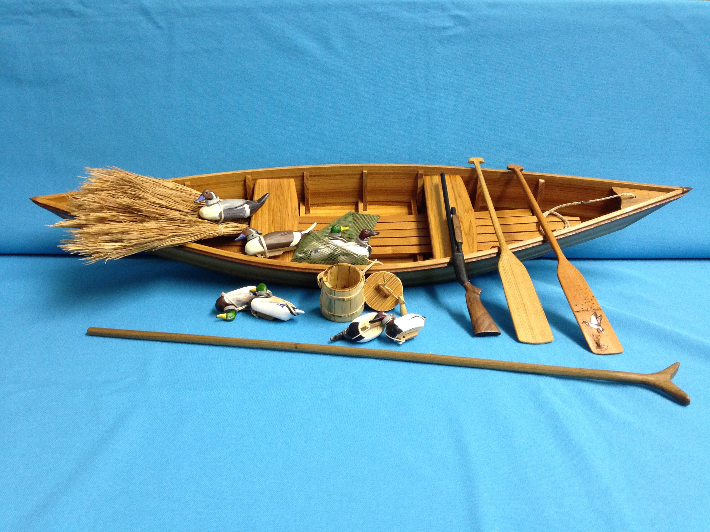 25 Inch Duck Boat Pirogue With Shotgun, Decoys, Paddle, and Push - Etsy