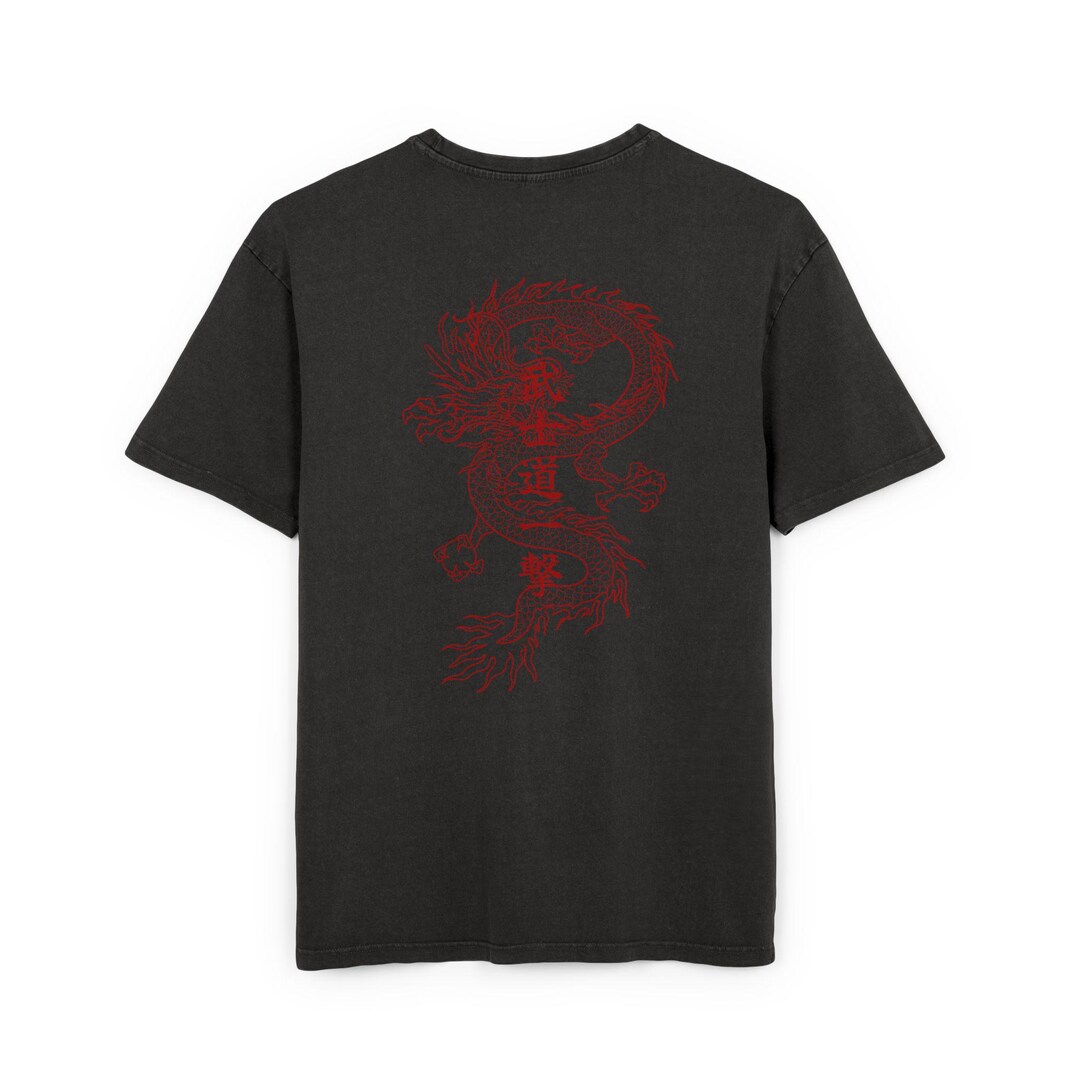 Red Dragon Graphic Tee - Chinese Dragon Shirt, Martial Arts Streetwear ...