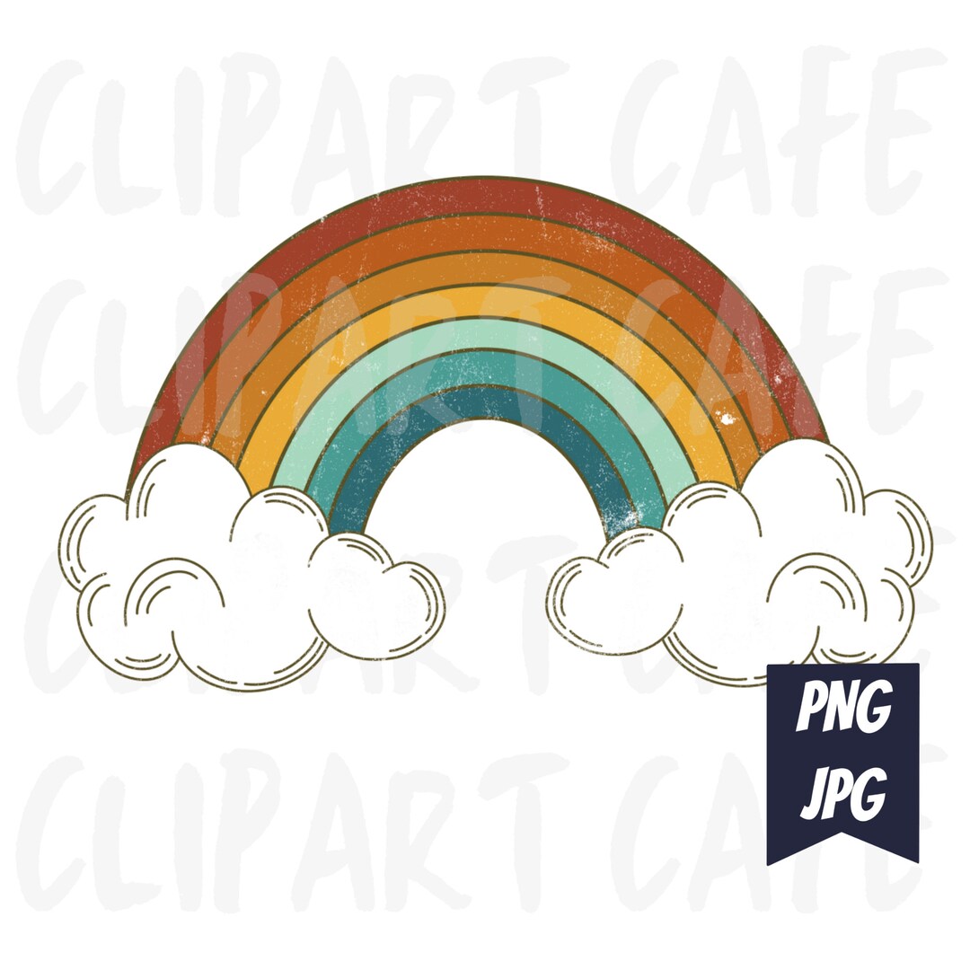 Rainbow Clipart, Retro Clipart, Hippie Clipart, Commercial Use, Instant ...