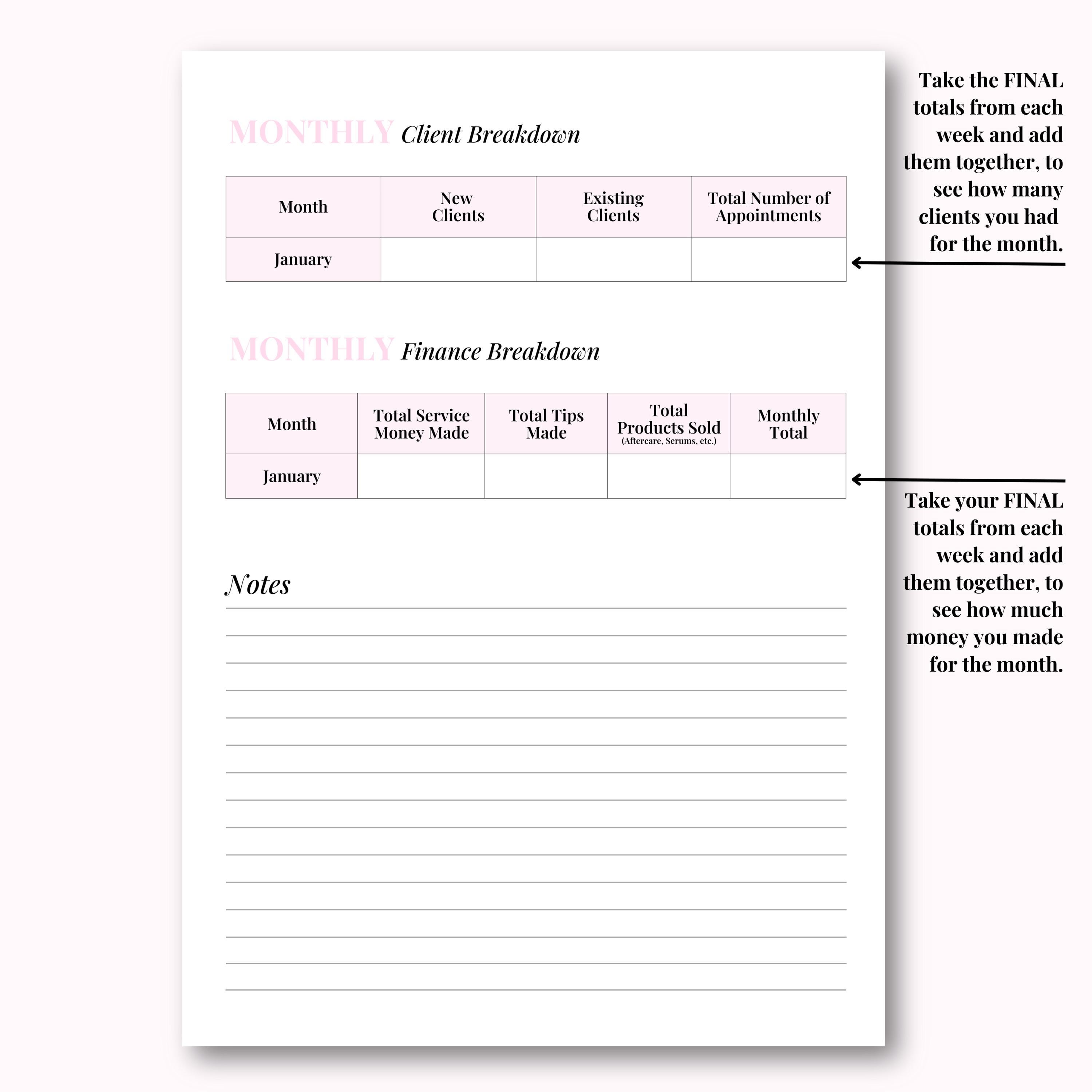 Client Appointment & Finance Planner, Hard Copy Business Organizer - Etsy