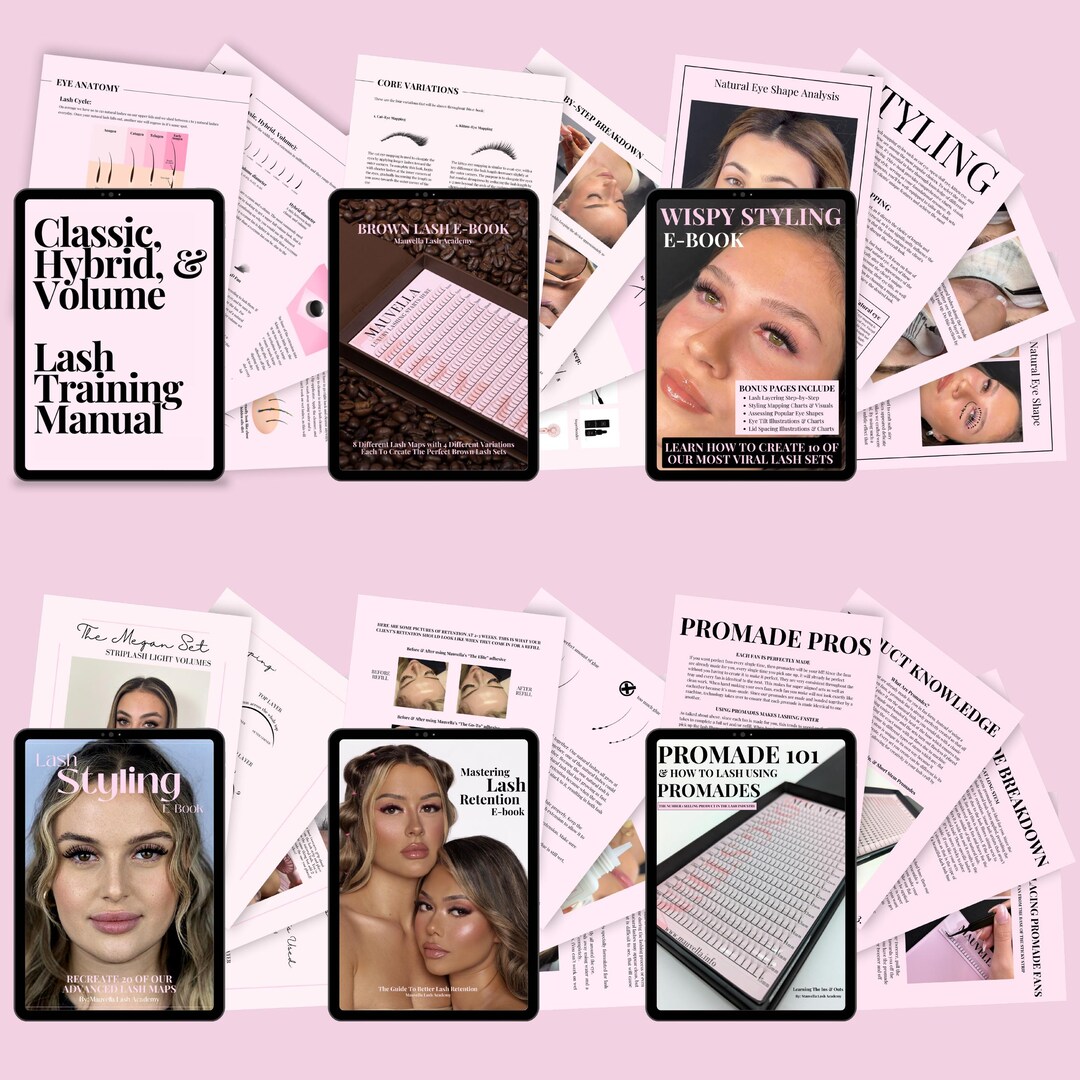 6 Lash E-book Bundle, Editable/resellable, Classic, Hybrid, Volume ...