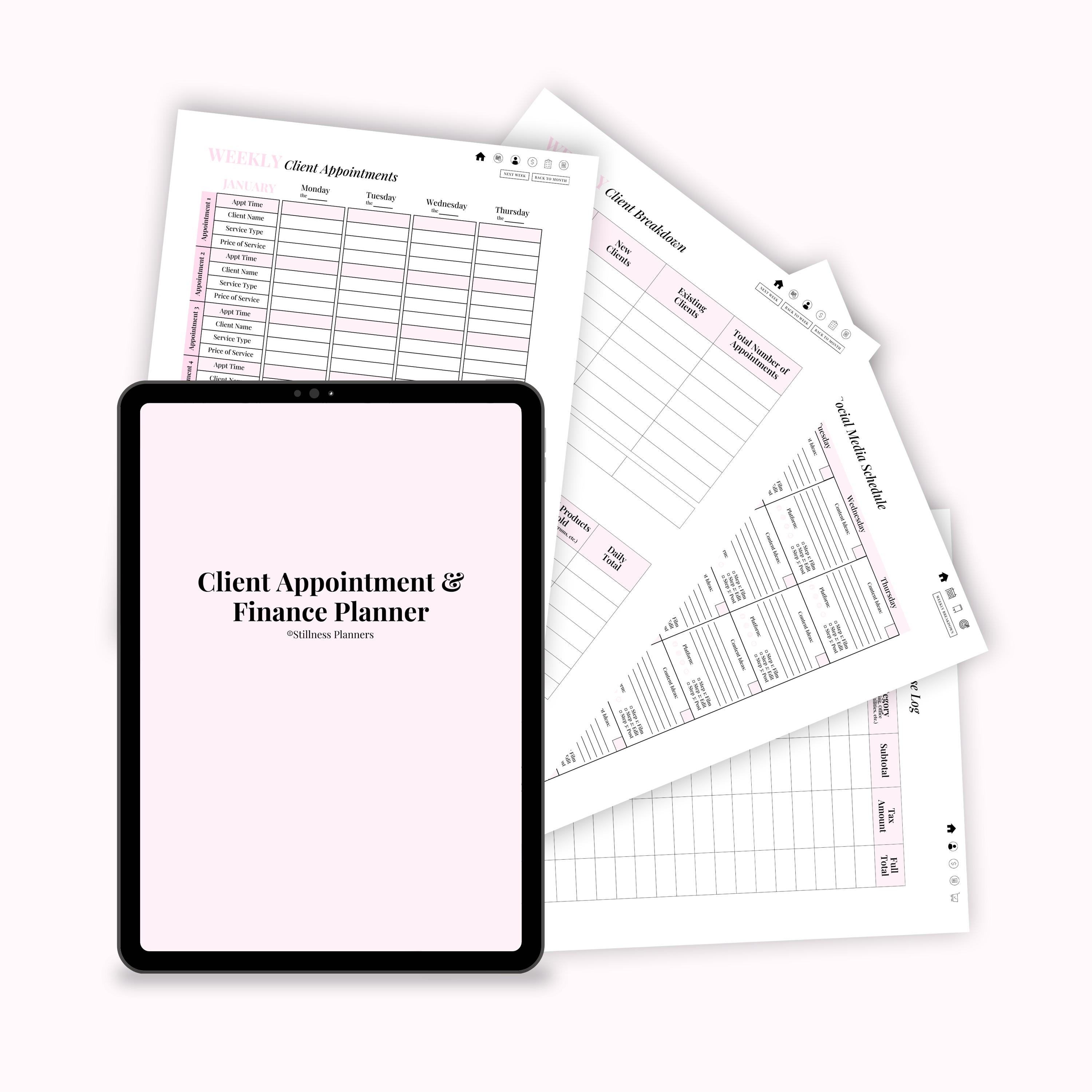 UNDATED Digital Client Appointment & Finance Planner, Beauty Salon ...