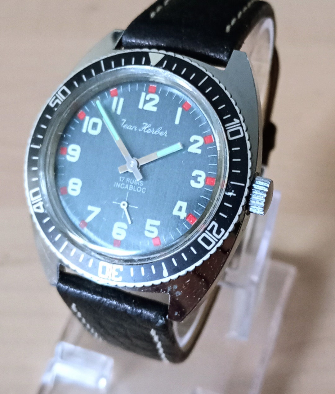 Jean Herber French Diver Vintage Blue Dial 1975 - Etsy.de