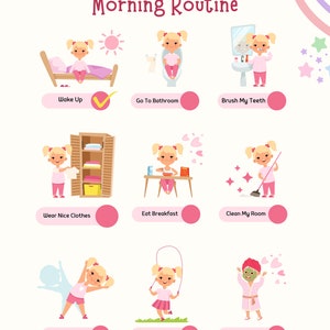 Little Girl Weekend Routine Visual Guide Help Your Child Be - Etsy