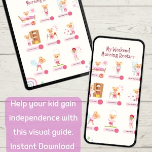 Little Girl Weekend Routine Visual Guide Help Your Child Be - Etsy