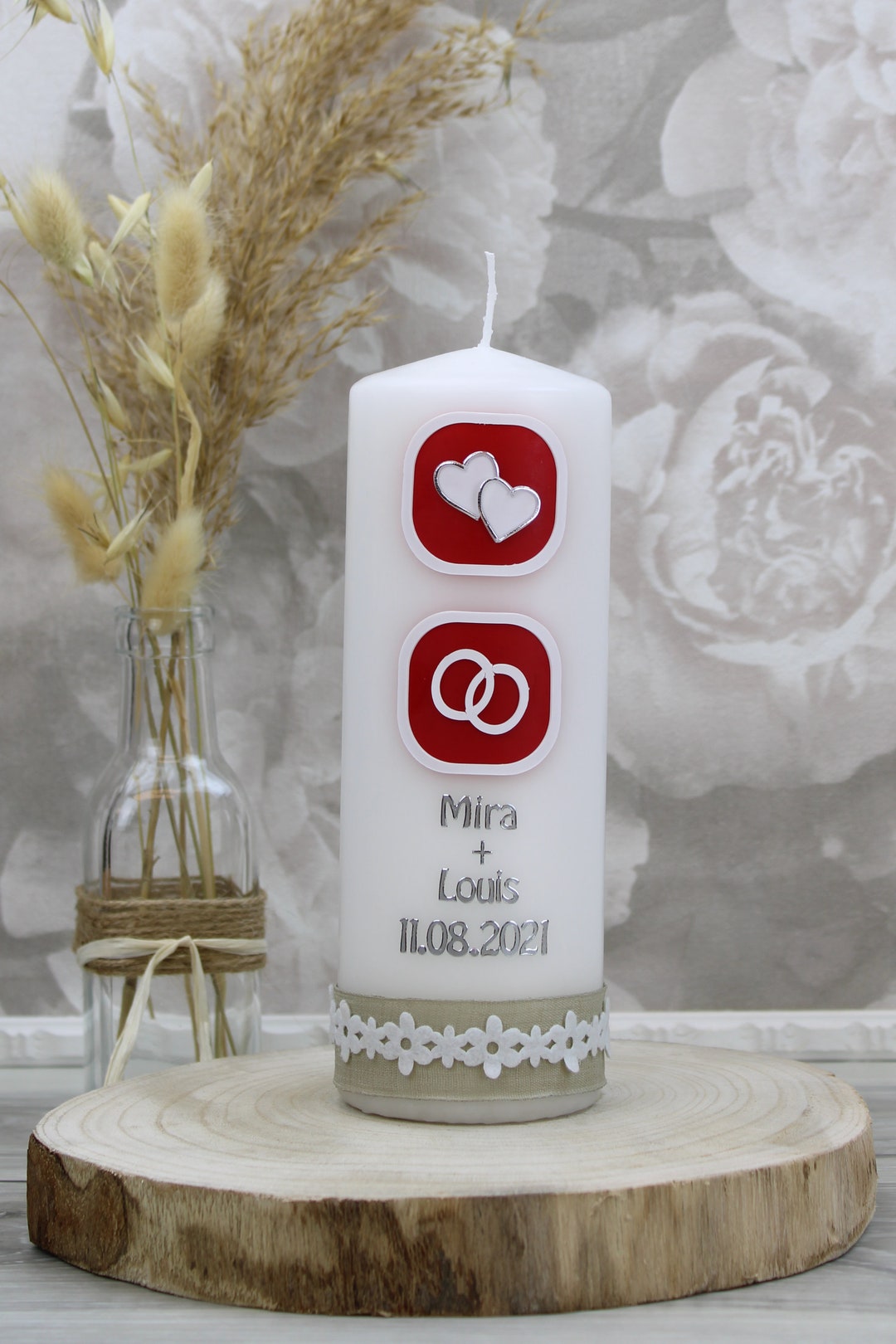 Wedding Candle Mira and Louis Wedding Candle With Name and Date ...
