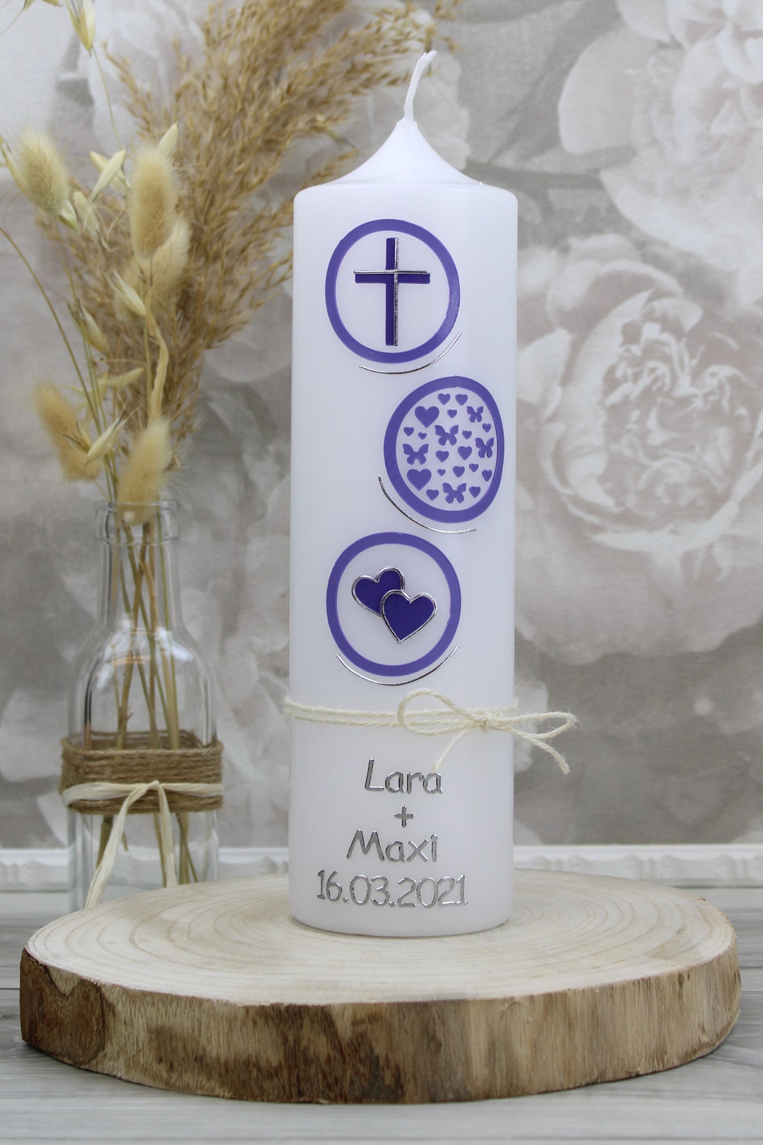 Wedding Candle Lara and Maxi Wedding Candle With Name and Date ...