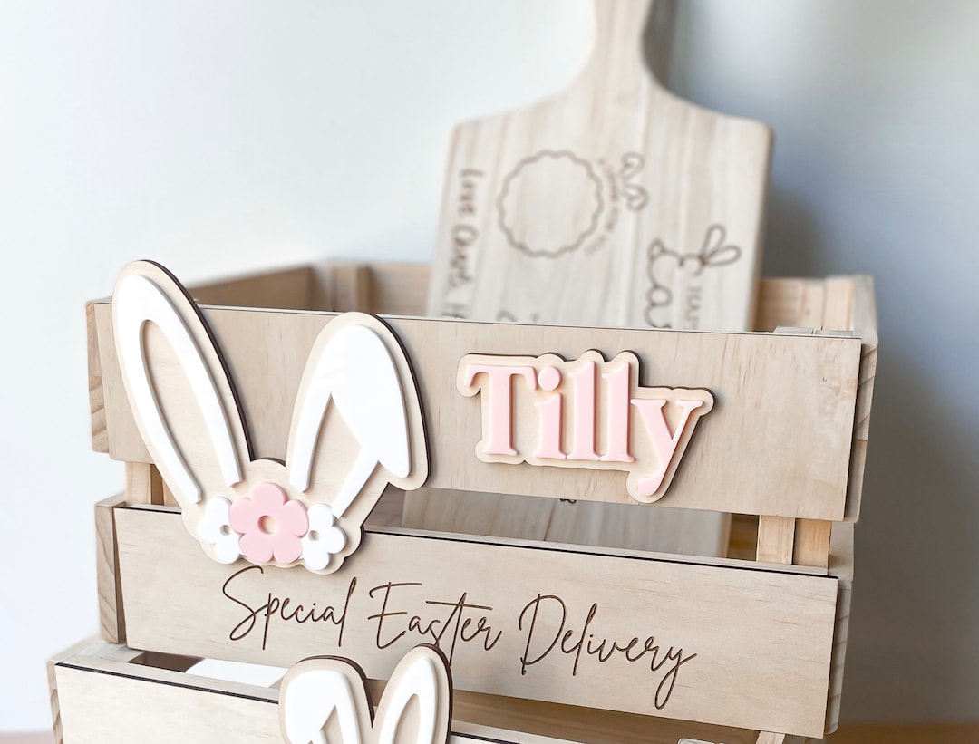 Personalised Easter Crate | Easter Wooden Crate | Easter Box - Etsy ...