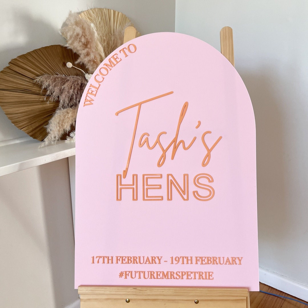 Hens Party Welcome Sign Hens Acrylic Sign Event Signage - Etsy