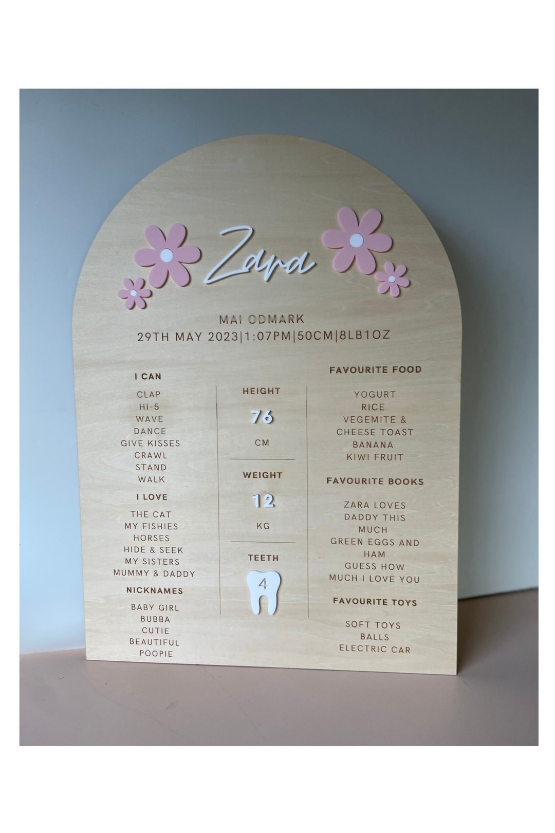 First Birthday Board First Year of Milestones First Birthday - Etsy ...