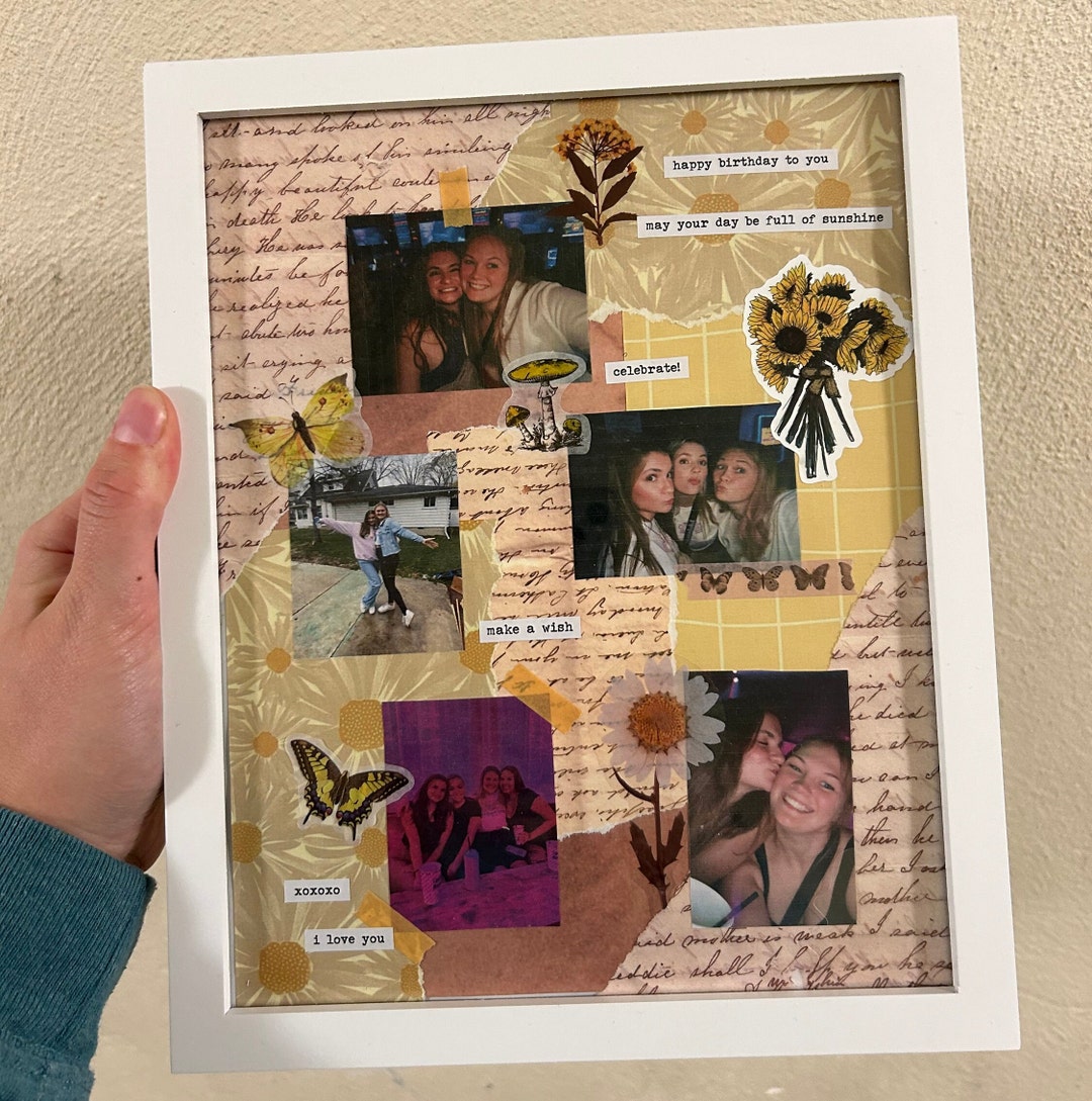 Photo Collage, Custom Picture Frame, Framed Gift, Vintage Collage ...