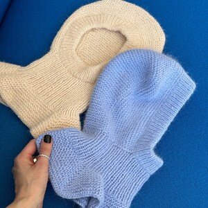 Angora Wool Balaclava With Open Face and Covered Neck 7 Colors to ...