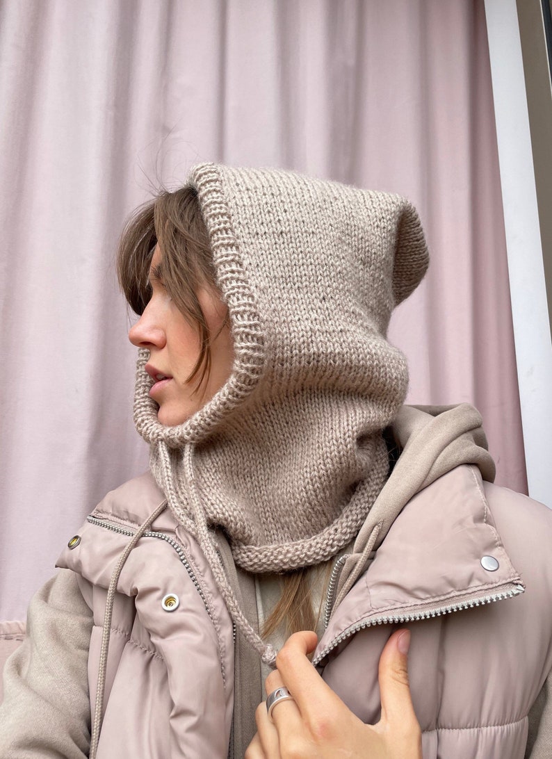 Angora Balaclava dark Beige or One of 9 Colors Open Face - Etsy Canada