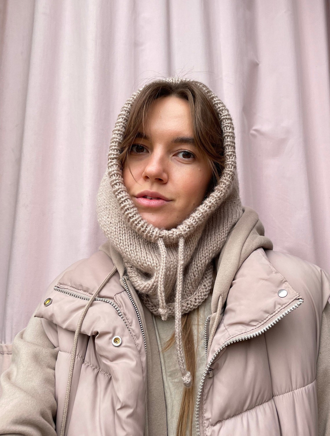 Angora Balaclava dark Beige or One of 9 Colors Open Face - Etsy Canada