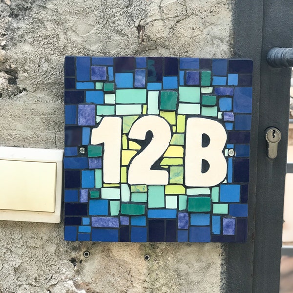 Mosaic House Number - Etsy