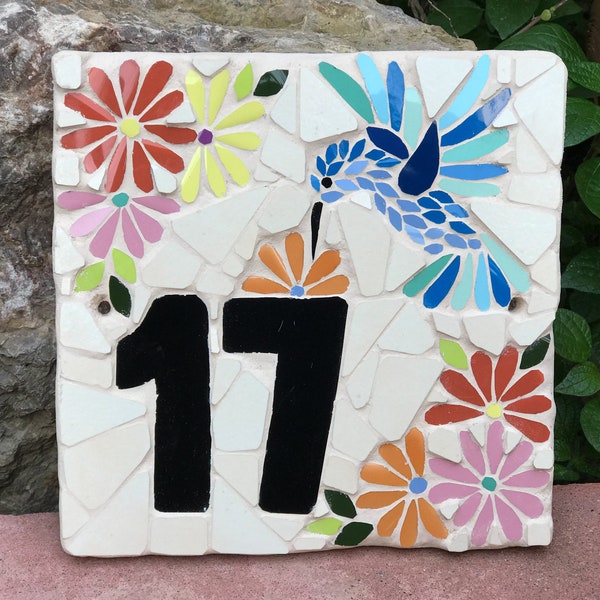 Mosaic House Number - Etsy