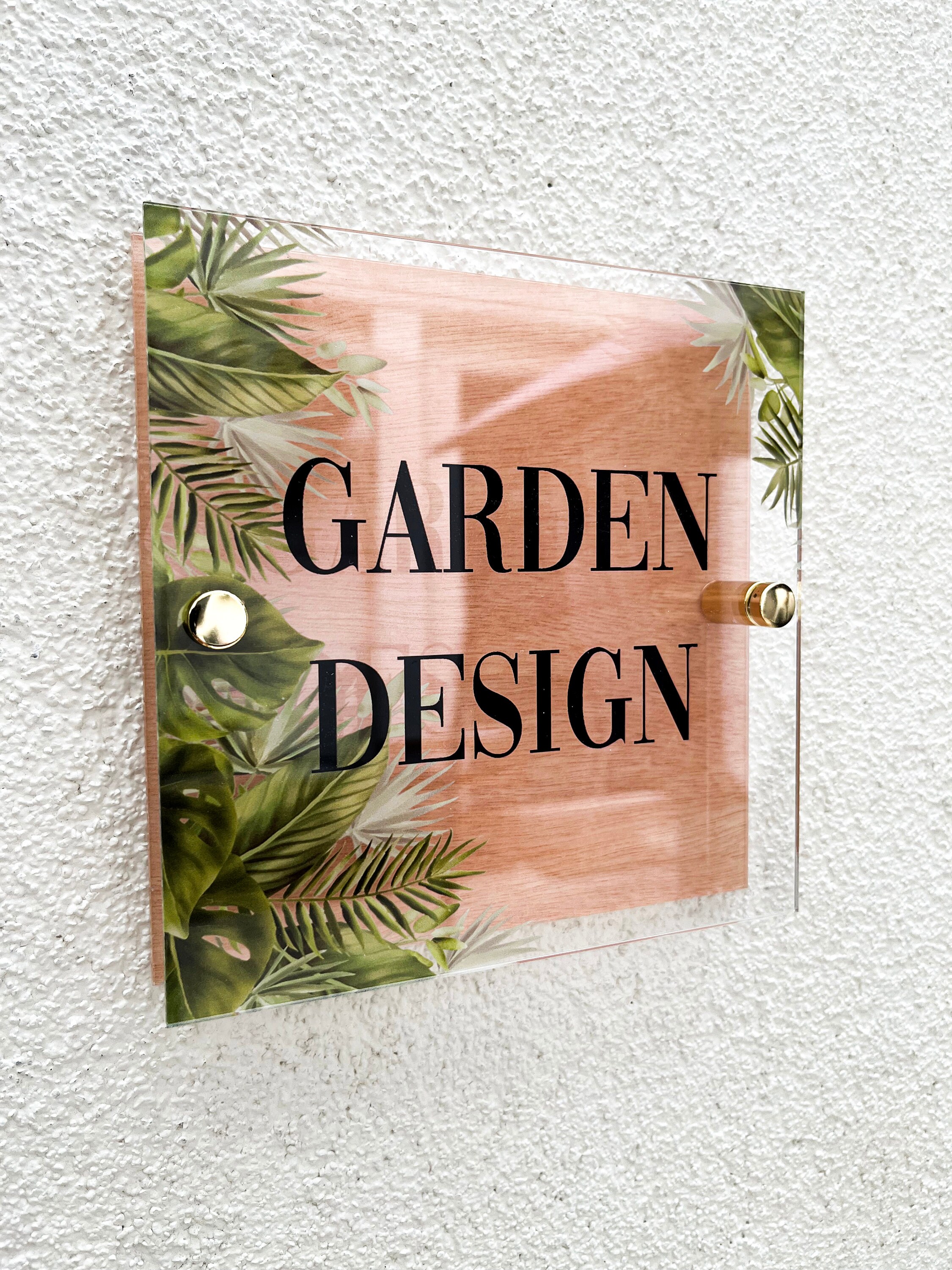 Acrylic House Number Sign Tropical Design Business Sign With Wooden ...