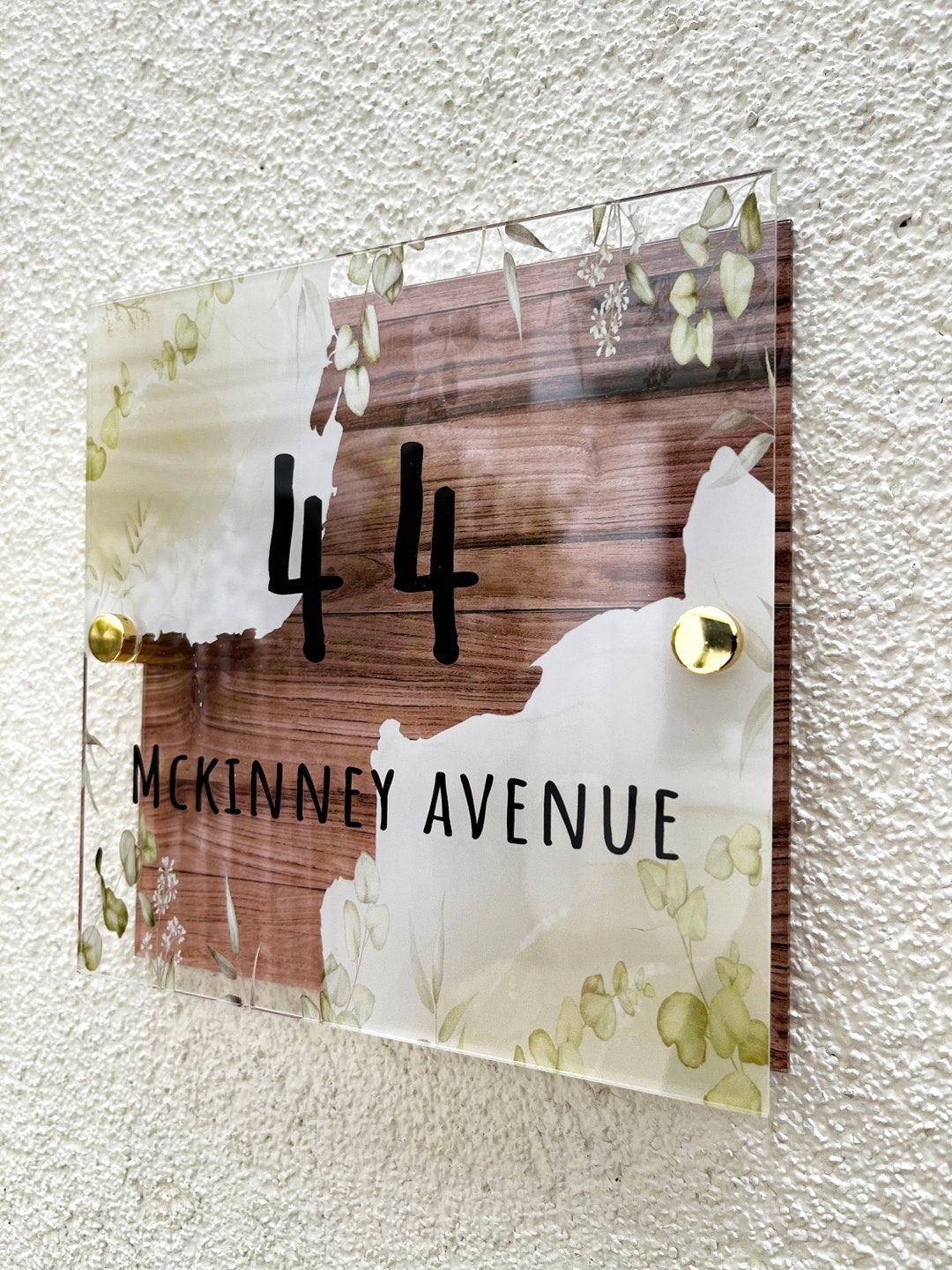 Acrylic Business Sign Custom Wall Name and Title Printed Address ...