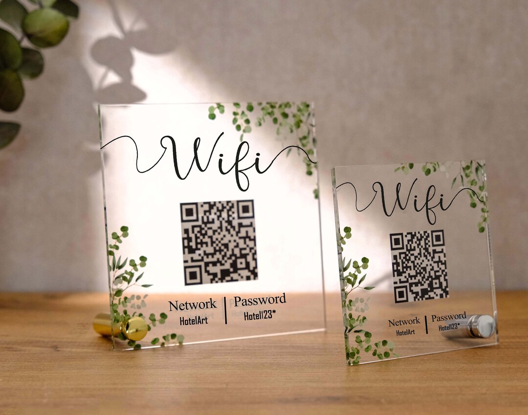 Personalised WIFI Password Sign, WIFI QR Code Sign,restaurant Menu Qr ...