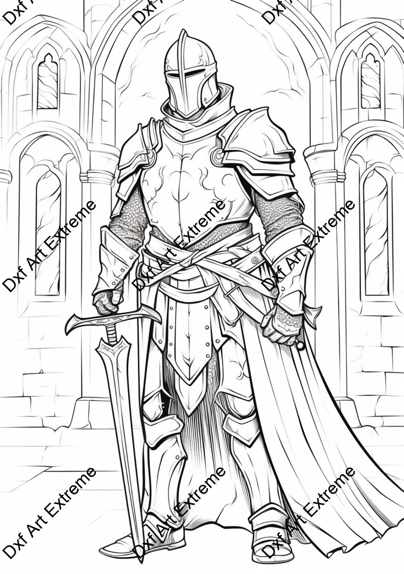 50 Medieval Coloring Page, Printable Colouring Pages Book Instant ...