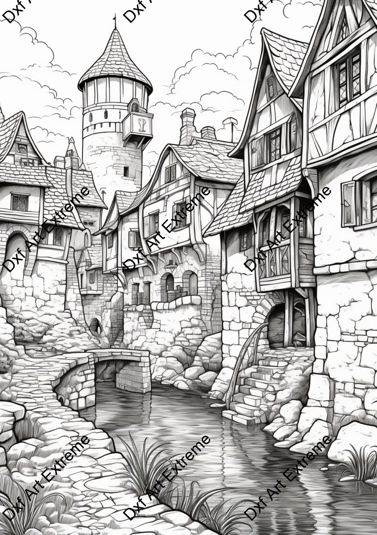 50 Medieval Coloring Page, Printable Colouring Pages Book Instant ...