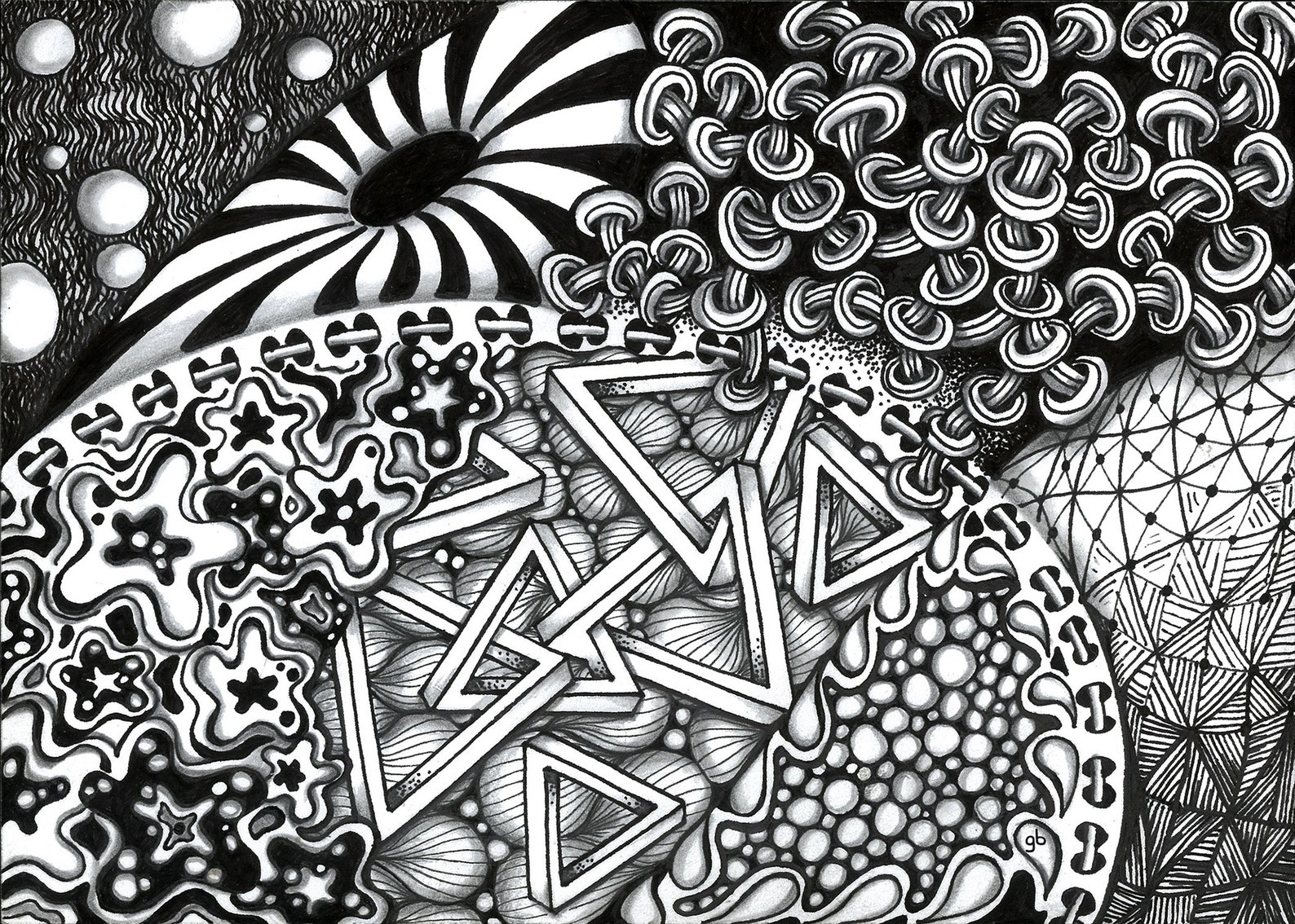 Digital Papers, Crafty Art Prints, Zentangle Inspired, Black & White - Etsy