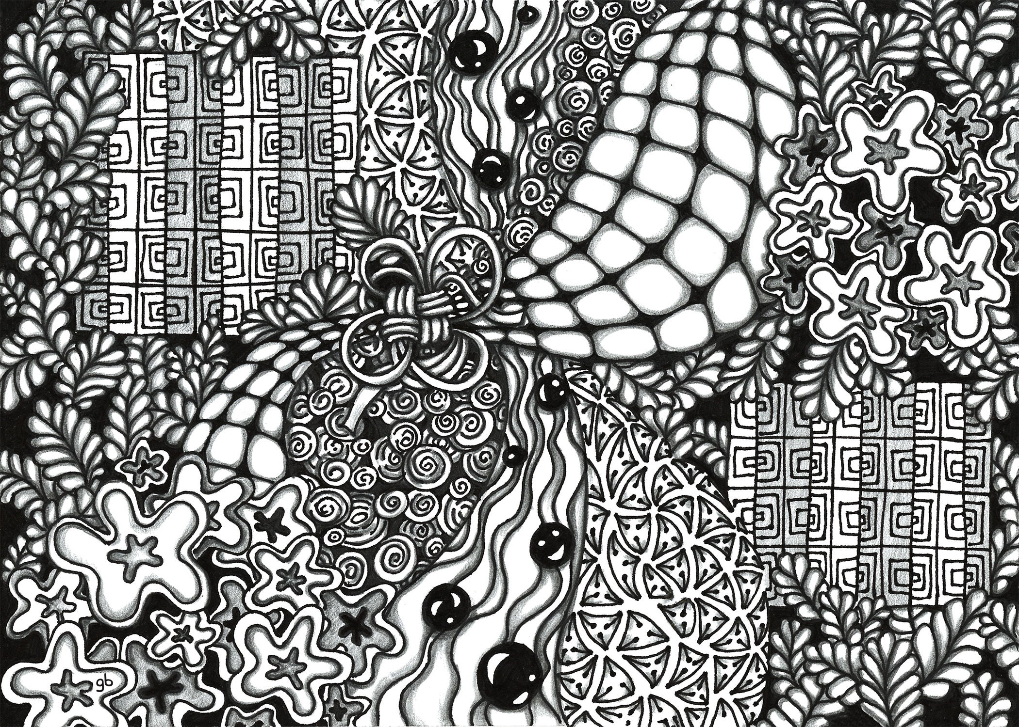 Digital Papers, Crafty Art Prints, Zentangle Inspired, Black & White - Etsy