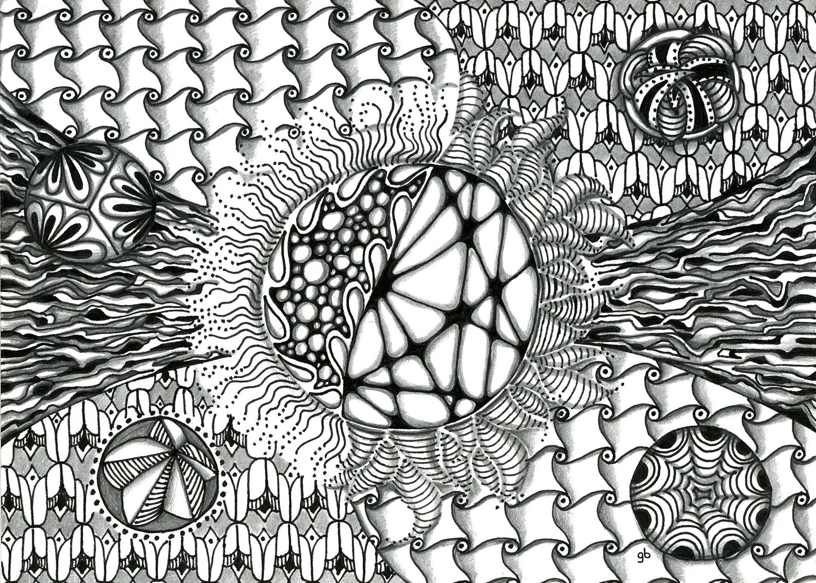 Digital Papers, Crafty Art Prints, Zentangle Inspired, Black & White - Etsy