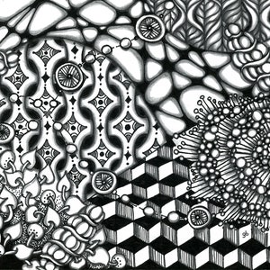 Digital Papers, Crafty Art Prints, Zentangle Inspired, Black & White - Etsy