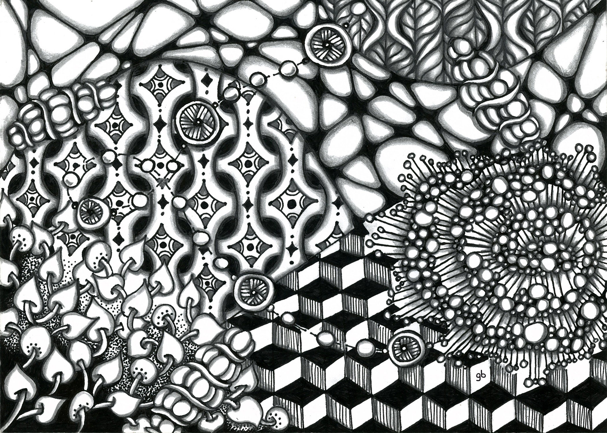 Digital Papers, Crafty Art Prints, Zentangle Inspired, Black & White - Etsy