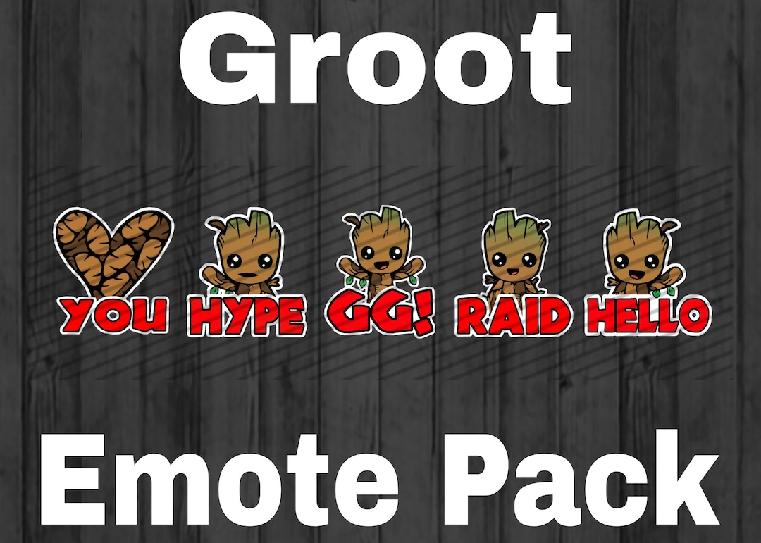 Marvel Guardians of the Galaxy Groot Twitch/discord Emote Pack Hype ...