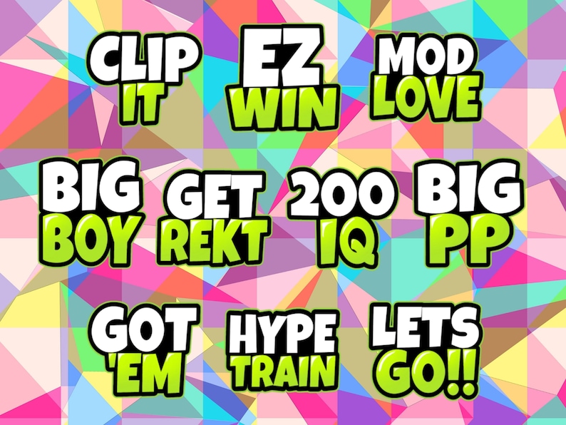 Lime Green and White Text Emotes for Twitch Discord and Kick - Etsy