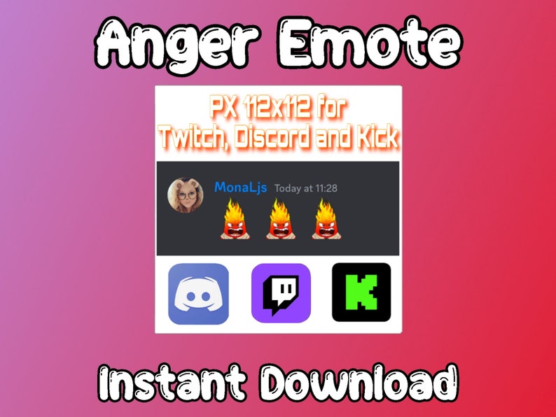 Rage/anger Emote for Discord, Twitch and Kick - Etsy