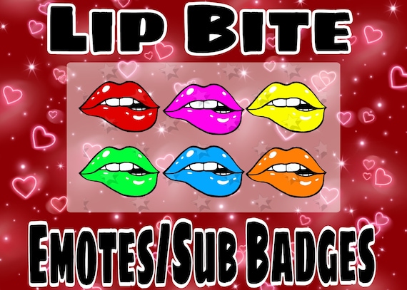 Cheeky Lip Bite Sub Badges / Emotes for Twitch / Discord | Etsy